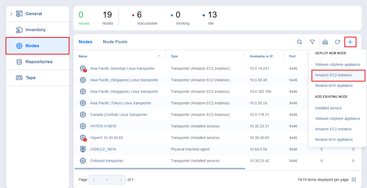 Deploying Transporters in Amazon EC2